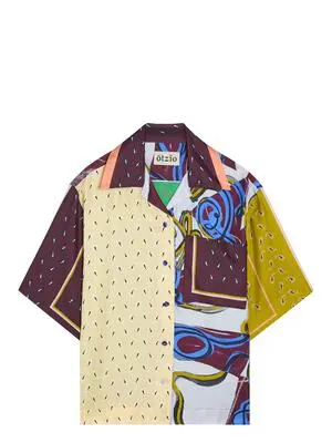 OTZIO Tzĭo Cecilia Printed Silk Shirt - Blue
