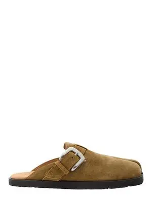MAISON MARGIELA Tabi Buckle Suede Mules - Camel