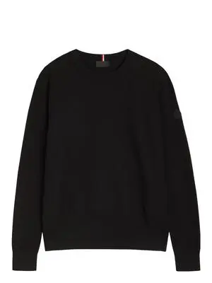 Moncler Logo-appliqué Cotton-knit Jumper - Black