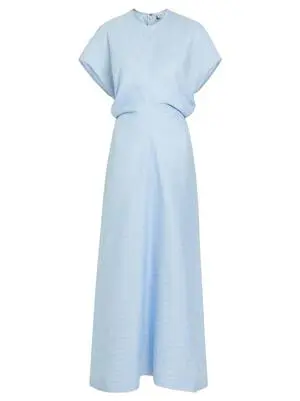 TOTEME Plissé Woven Midi Dress - Light Blue