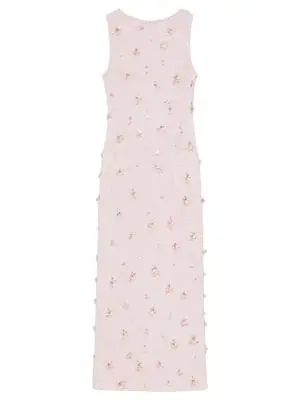 Simkhai SIMKHAI Claudia Embellished Crepe Column Midi Dress Pink
