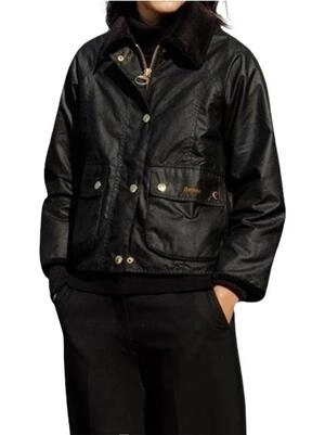Barbour Cropped Beadnell Waxed Jacket - Black