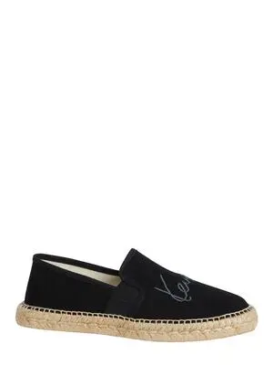Kenzo Signature Espadrilles In Canvas - Black