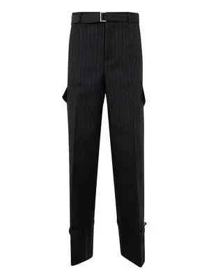 Sacai Striped Belted Trousers - Black