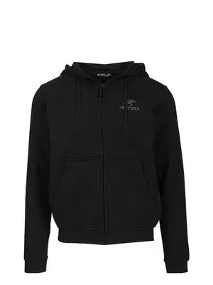 Arc'teryx Logo Embroidered Zip-up Hoodie - Black