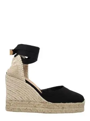 CastaÑer Carina Wedge Espadrilles With Ankle Ties - Nude