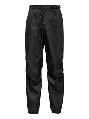 Prada Triangle-logo Mid-rise Tapered-leg Trousers - Black