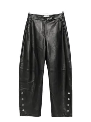 Sportmax Wide-leg Button-detailed Trousers - Black