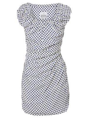 VIVIENNE WESTWOOD Ginnie Amber Draped Polka-dot Mini Dress - Blue
