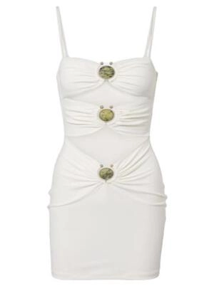 Christopher Esber Embellished Cutout Mini Dress - White