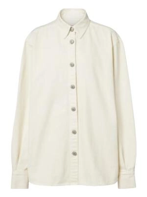 Magda Butrym Denim Shirt With Back Pleats - Beige