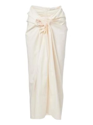Magda Butrym Magda Butrym Draped Cotton Maxi Skirt White