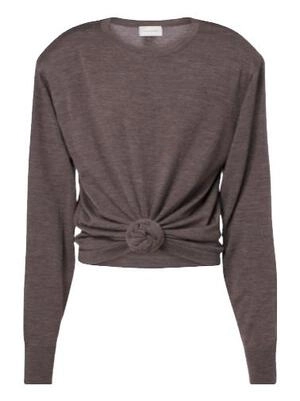 Magda Butrym Knit Top With Knotted Front - Brown