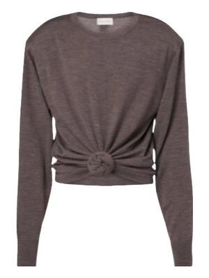 Magda Butrym Knit Top With Knotted Front - Brown