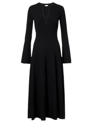 Simkhai Genna Ribbed-knit V-neck Midi Dress - Black
