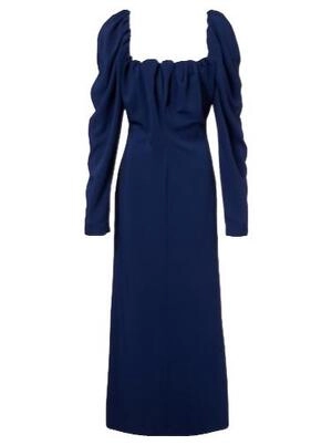 VIVIENNE WESTWOOD Gathered Crepe De Chine Gown - Blue