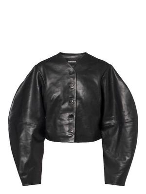 ROTATE BY BIRGER CHRISTENSEN Rotate Leather Jacket With Voluminous Sleeves India