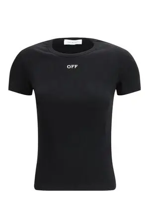 Off-White Logo Ribbed T-shirt - Black