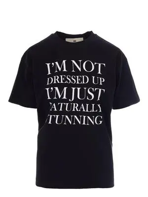Elisabetta Franchi Lightweight Jersey T-shirt With Print - Black