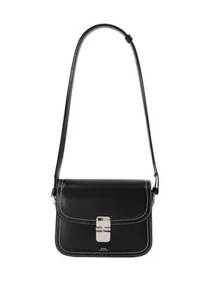 A.p.c. Flap Shoulder Bag - Black
