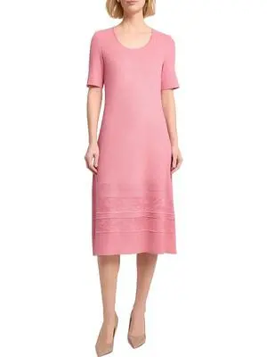 Misook Mixed Stitch Sweater Dress - Honey Suckle