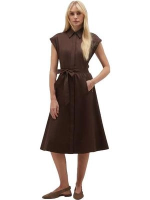 HOBBS LONDON Kristen Belted Shirt Dress - Alderbrown