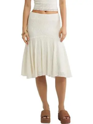 Bp. Lace Handkerchief Hem Midi Skirt - Ivory