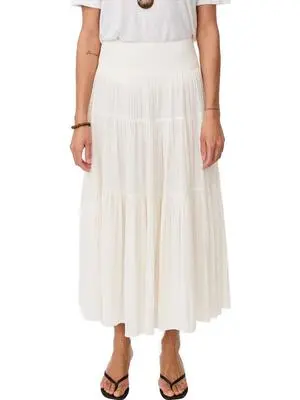 MASAI COPENHAGEN Tiered Midi Skirt - Jet Stream