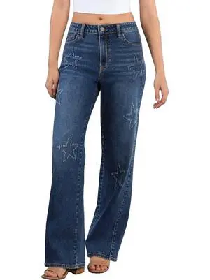 HINT OF BLU Star Bootcut Jeans - Sidewalk Denim