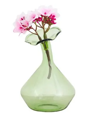 TIZO DESIGN Glass Angled Neck Mini Vase - Green