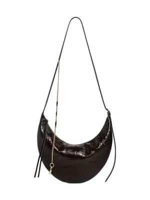 Tory Burch Croc-embossed Crossbody Bag - Cocoa