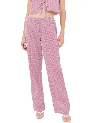 FAVORITE DAUGHTER The Everything Pants - Raspberry/white
