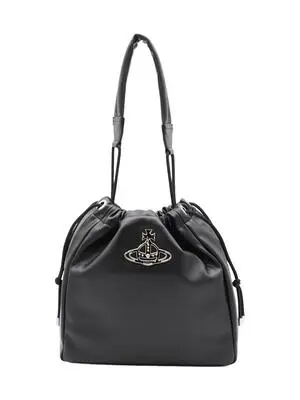 VIVIENNE WESTWOOD Logo Plaque Shoulder Bag - Black