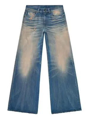 DIESEL® Belt-loop Flared Jeans - Dark Blue