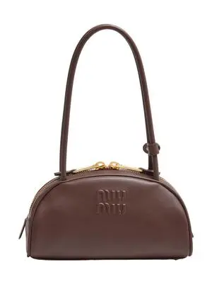 Miu Miu Leather Bowling Mini Handheld Bag - Brown
