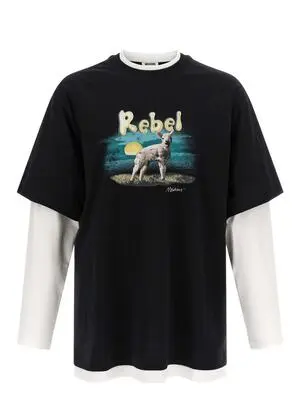 Moschino Double Layer 'rebel' T-shirt - Multi-color