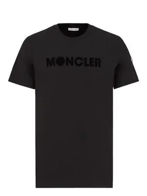 Moncler Flocked Logo T-shirt - Black