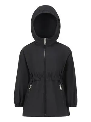 Moncler Hooded Parka Jacket With Drawstring Waist - Black