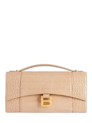 Balenciaga Hourglass Pochette With Chain - Nude