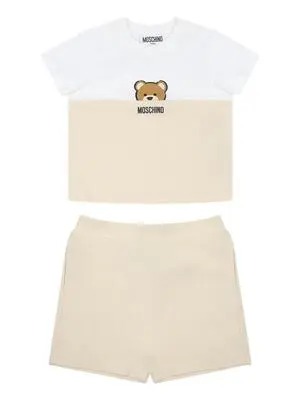 Moschino Teddy Bear Motif Shorts Set - Light Beige