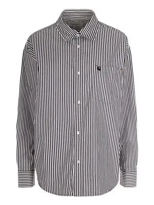 Carhartt Work In Progress Striped Long Sleeve Shirt With Logo Detail - Black