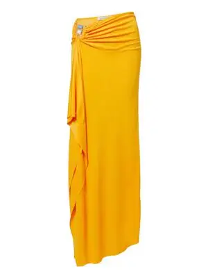 Christopher Esber Embellished Pleated Maxi Skirt - Orange