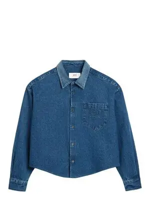 AMI Paris Button-up Denim Shirt - Blue