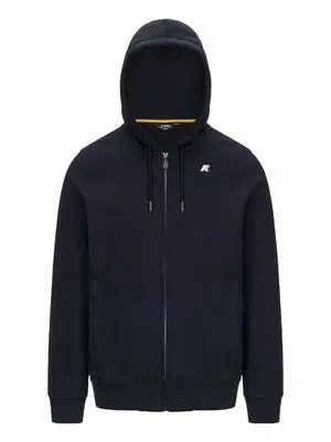 K-WAY Logo Zip-up Hooded Jacket - Black