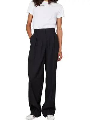Officine Générale Pleated Wide-leg Trousers - Black