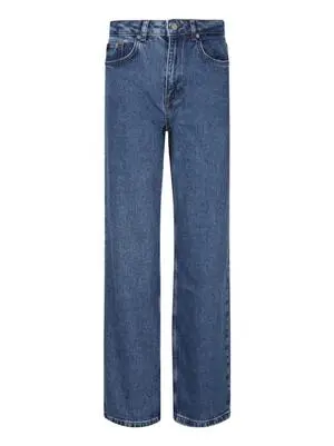 SELECTED High Rise Wide Leg Jeans - Blue