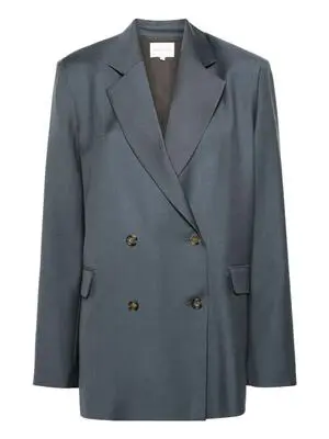 Loulou De Saison Long Sleeve Double Breasted Blazer - Gray