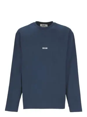 MSGM Logo-print Long-sleeve Cotton T-shirt