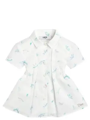 Dior Short Sleeve Dress With Embroidery - Ivory