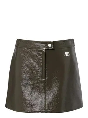 COURREGES Cotton-blend Vinyl Mini Skirt - Black